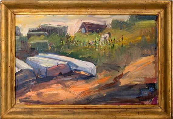 Ted Tihansky | Ted Tihansky Coastal Village Oil on Canvas | MutualArt