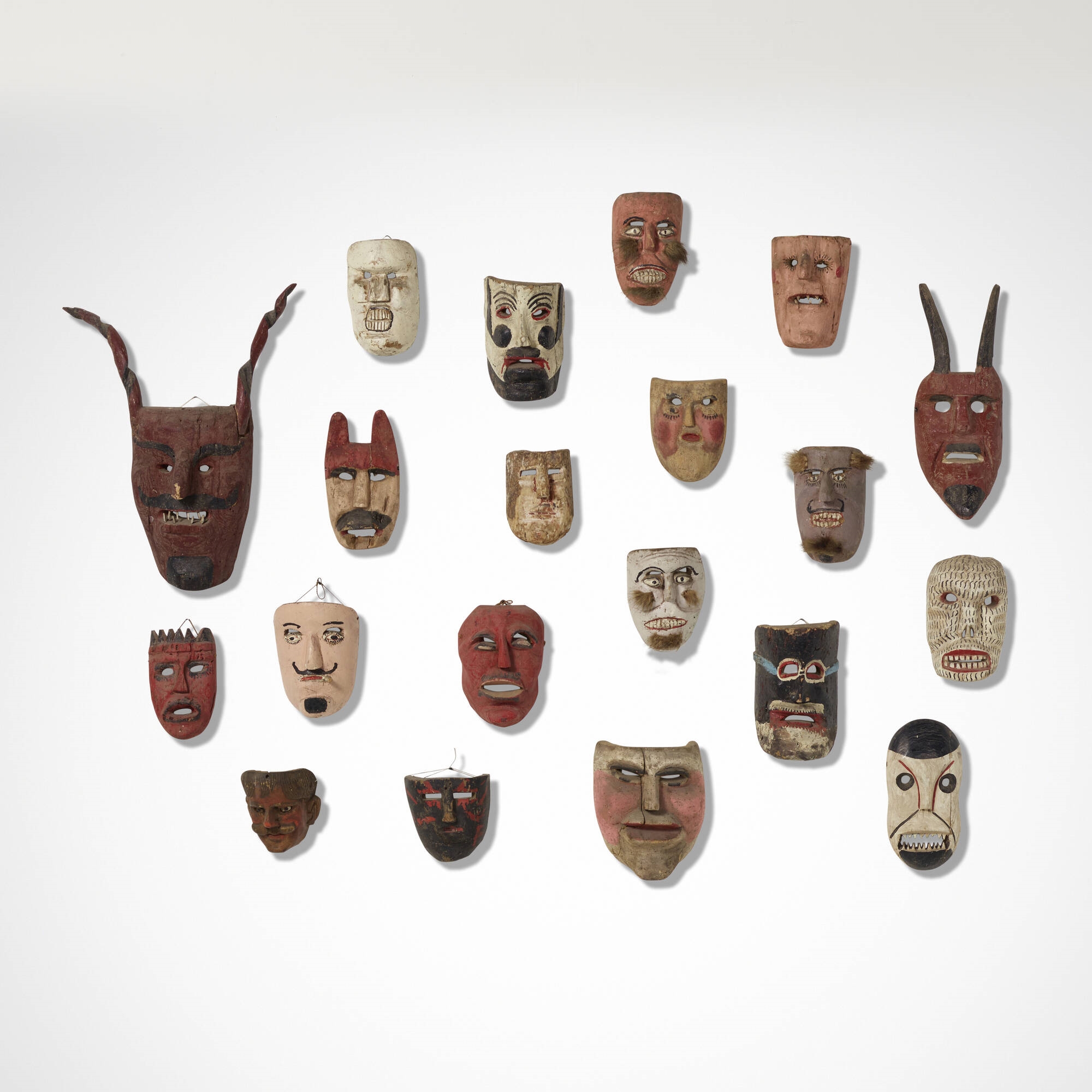 Mexican School, 19th Century | Ceremonial masks, collection of twenty ...
