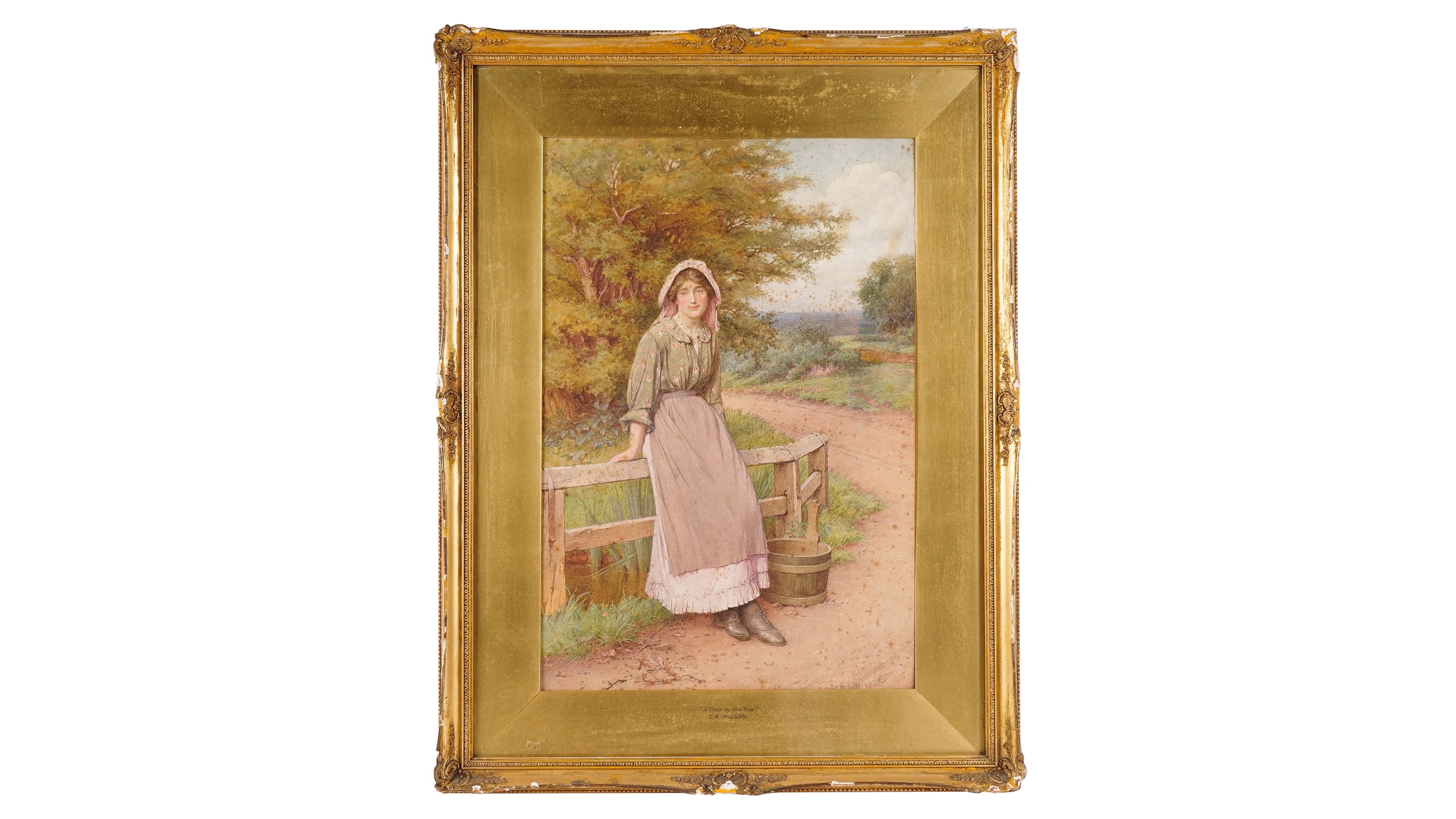 Charles Edward Wilson | Feeding the chickens | MutualArt