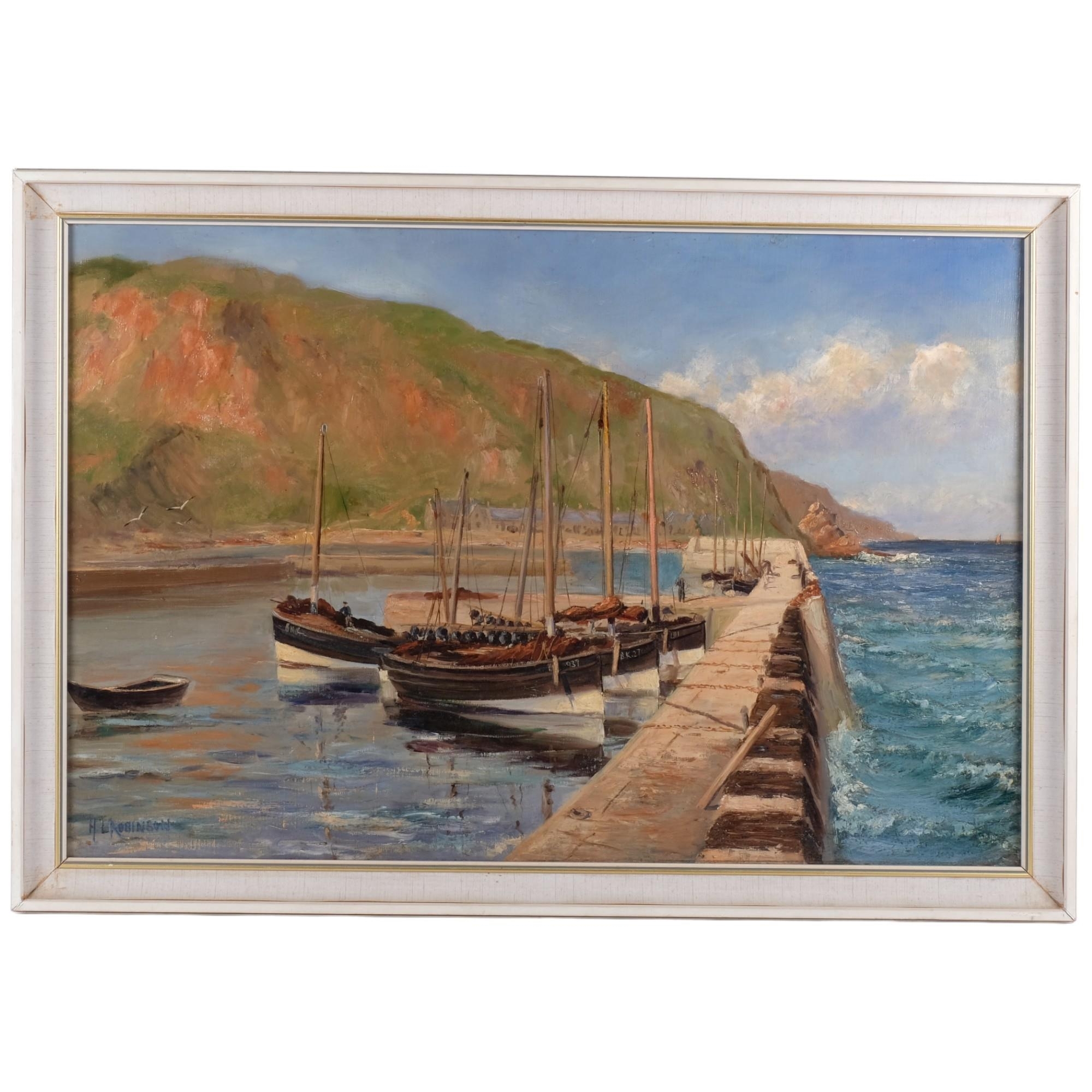 H.L. Robinson | boats in harbour | MutualArt