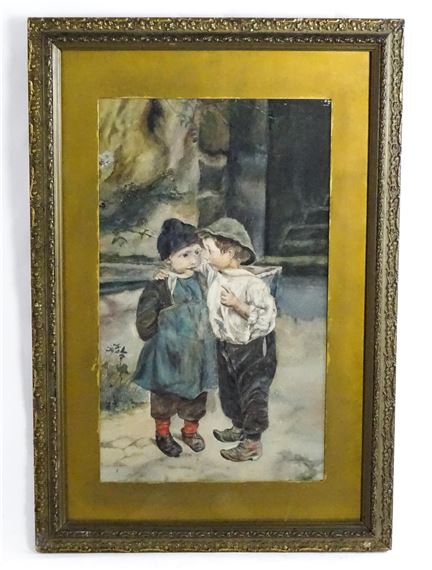 Marie Wunsch | Little Girl with Meadow Flower Bouquet | MutualArt