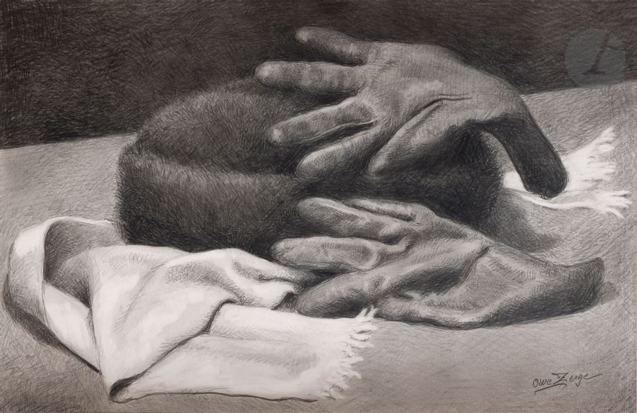 Owe Zerge | Still life with gloves and hat | MutualArt
