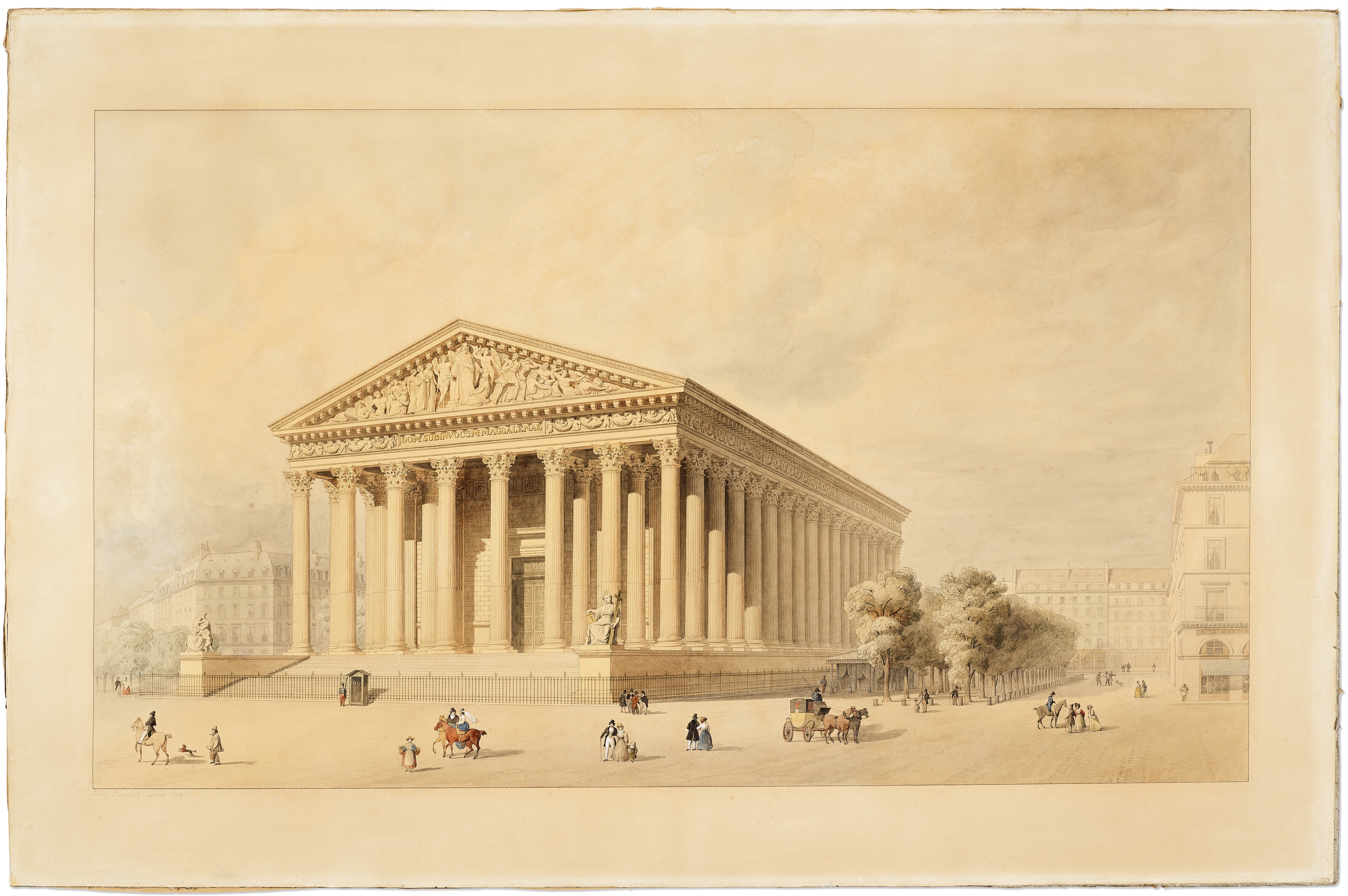 Jules Frederic Bouchet | The church of the Madeleine, Paris (1838 ...