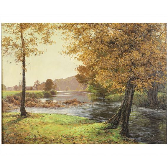 Albert-Gabriel Rigolot | Autumn landscape with a pond | MutualArt