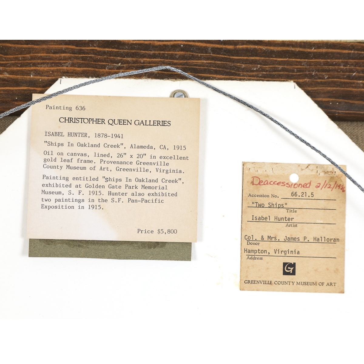 Isabel G. Hunter | Ships on the Oakland Estuary (1915) | MutualArt