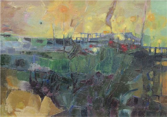 Tom Wanless | Nightlights In Industrial Setting | MutualArt