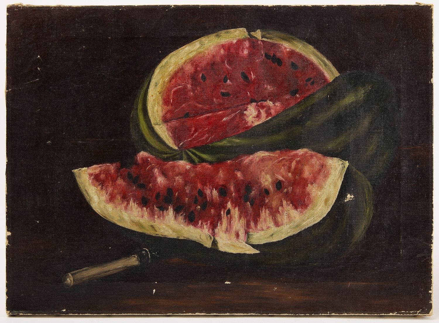 American School, 18th Century | Folk art still life watermelon | MutualArt