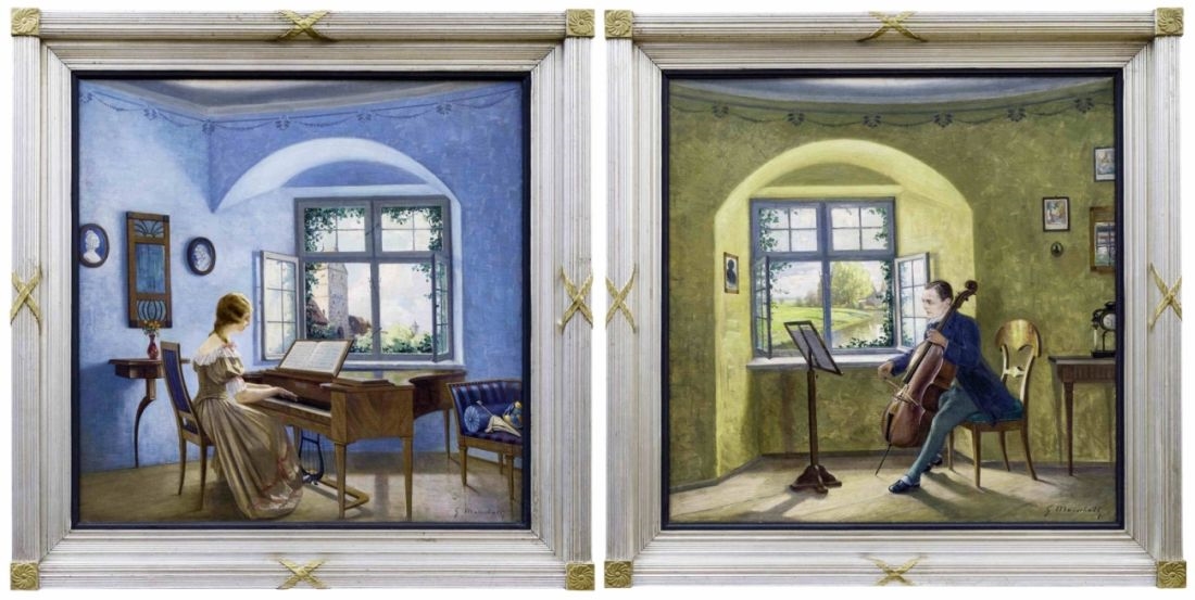 Adolph von Menzel | Junge frau im biedermeierkleid (1850) | MutualArt