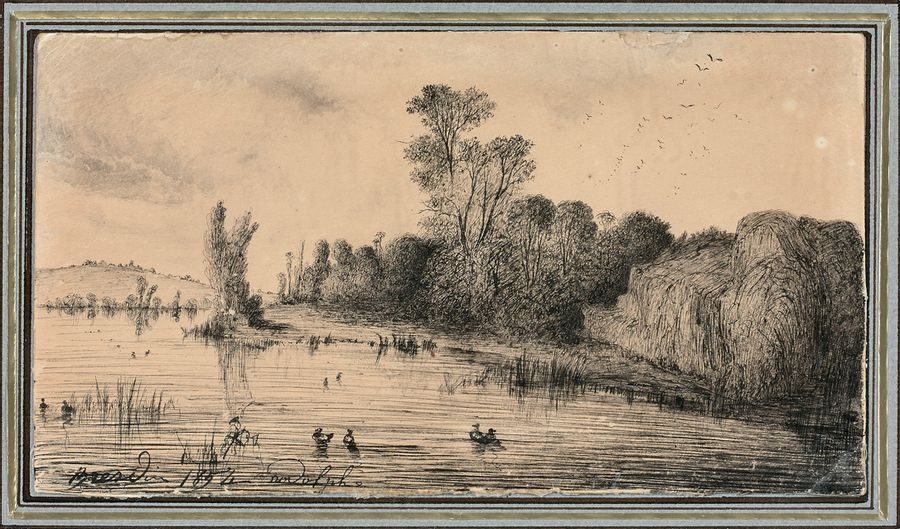Rodolphe Bresdin | The duck pond, 1854 (1854) | MutualArt