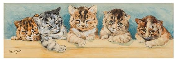 Louis Wain | Group of Cats signed 'Louis Wain' (lower left) This work ...