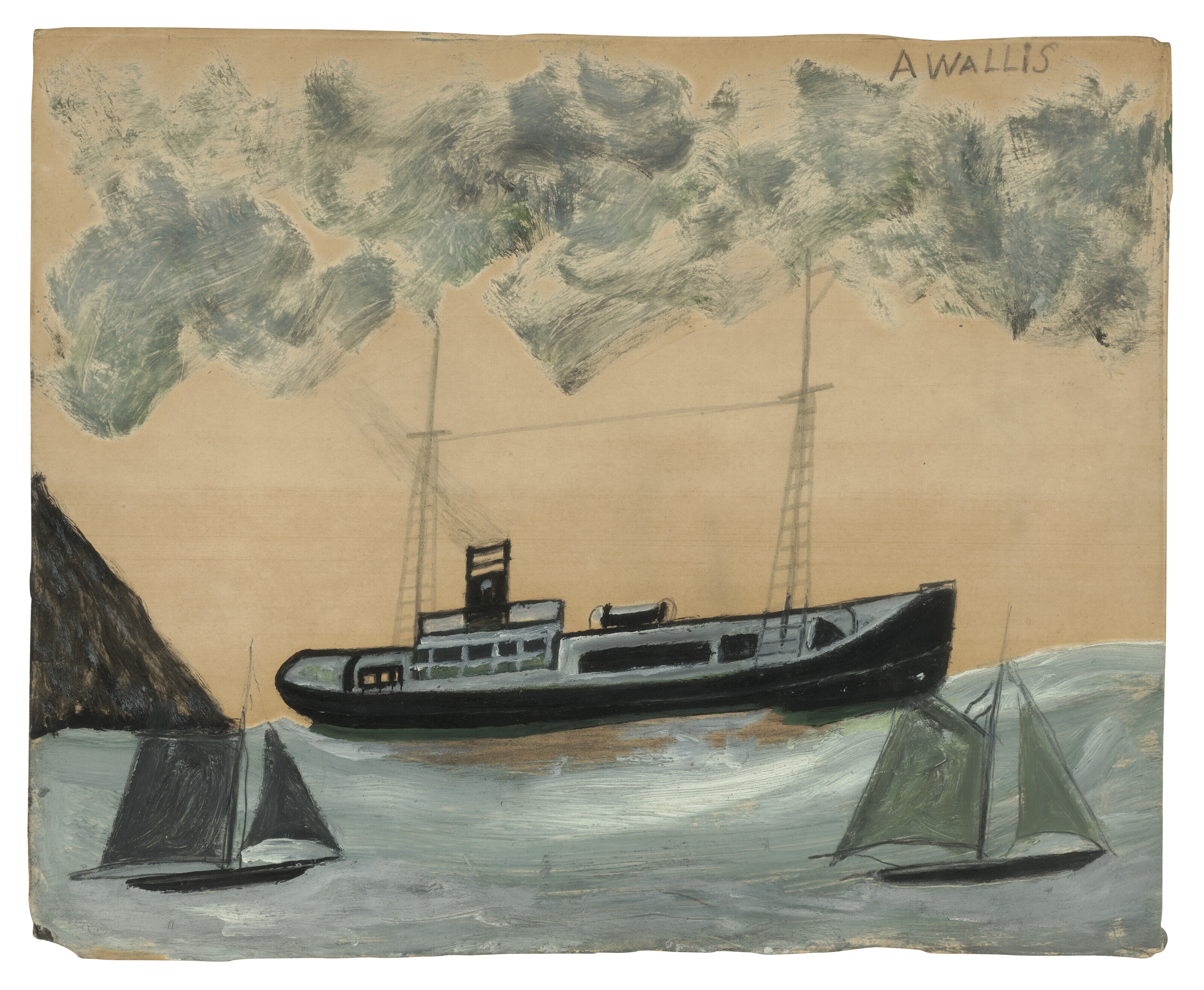 Alfred Wallis | Trawler and Two Sailing Boats | MutualArt