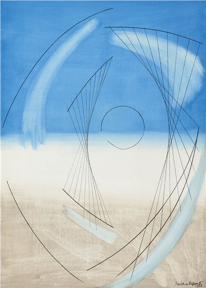 Barbara Hepworth | Sculpture with Colour (Oval Form) Pale Blue and Red ...