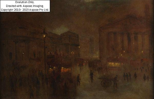 Walter Greaves | Townscape by moonlight (1876) | MutualArt