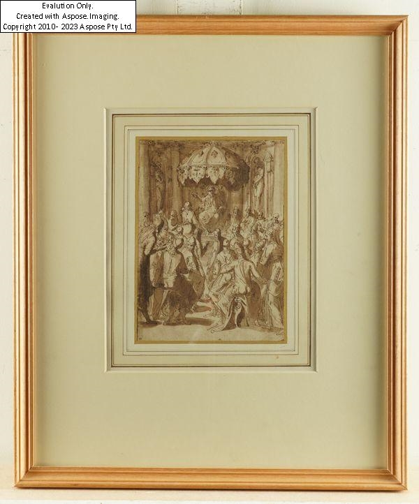 Giovanni Guera | A scene from the life of Ahasuerus with inscription ...