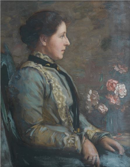 James Hamilton Mackenzie | Portrait of Miss Kennedy, seated, in a green ...