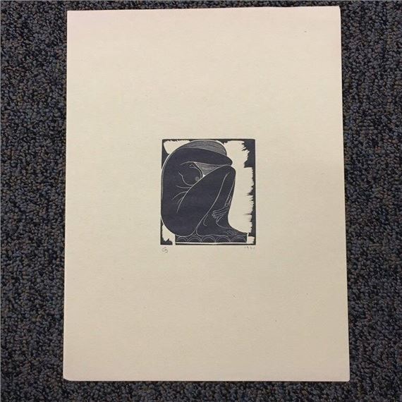 Eric Gill | Eric Gill Wood Engraving, Female Nude (1921) | MutualArt