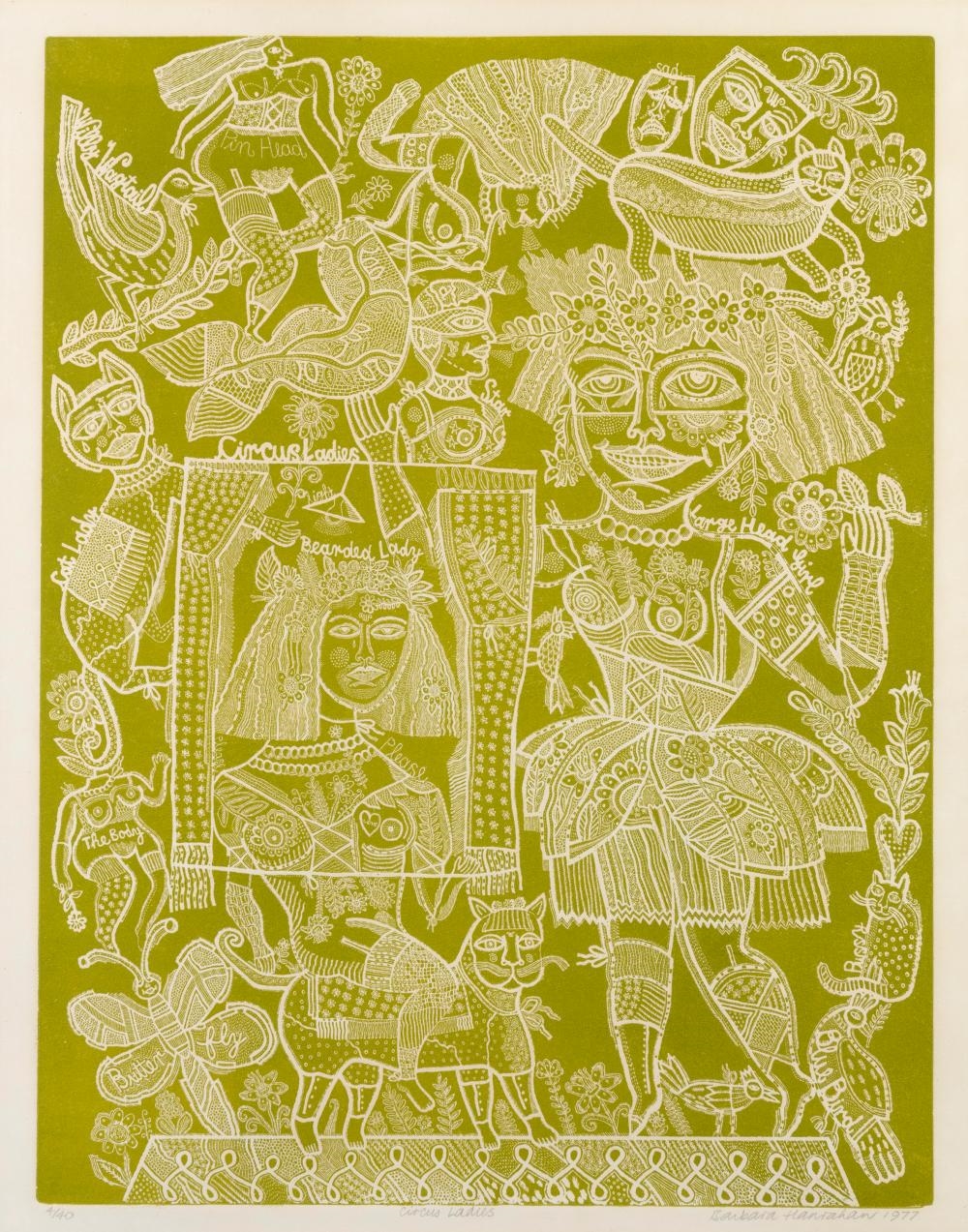 Barbara Hanrahan | Girl with a Cat (1988) | MutualArt