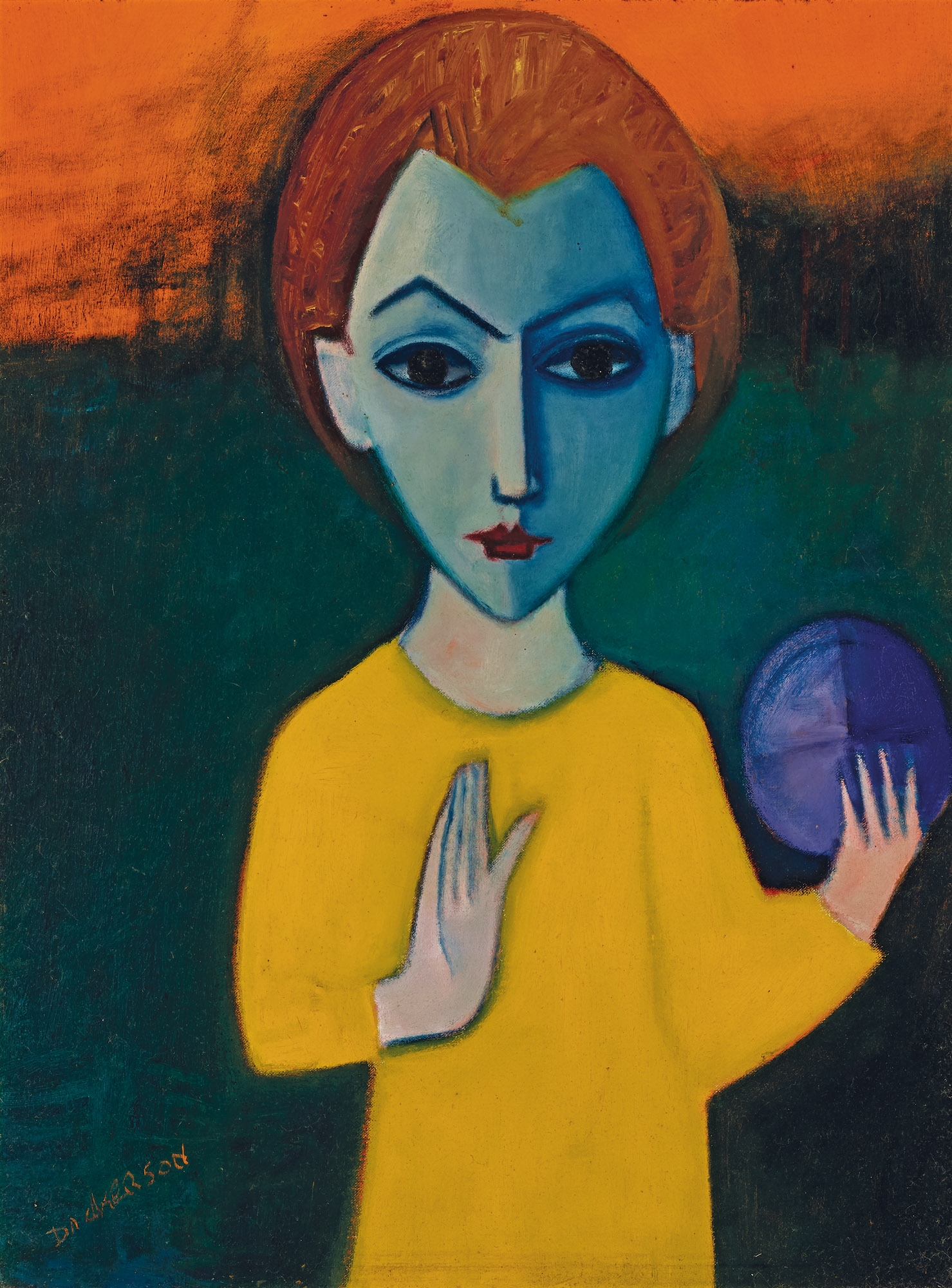 Robert Dickerson | Boy with a Purple Ball | MutualArt