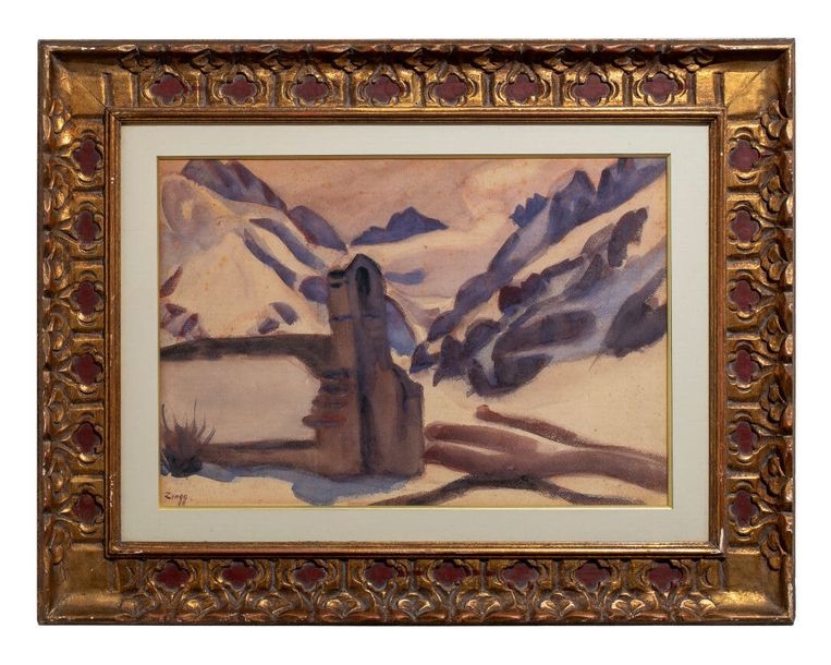 Jules Émile Zingg | BUCHERONS DANS UN PAYSAGE DE NEIGE | MutualArt