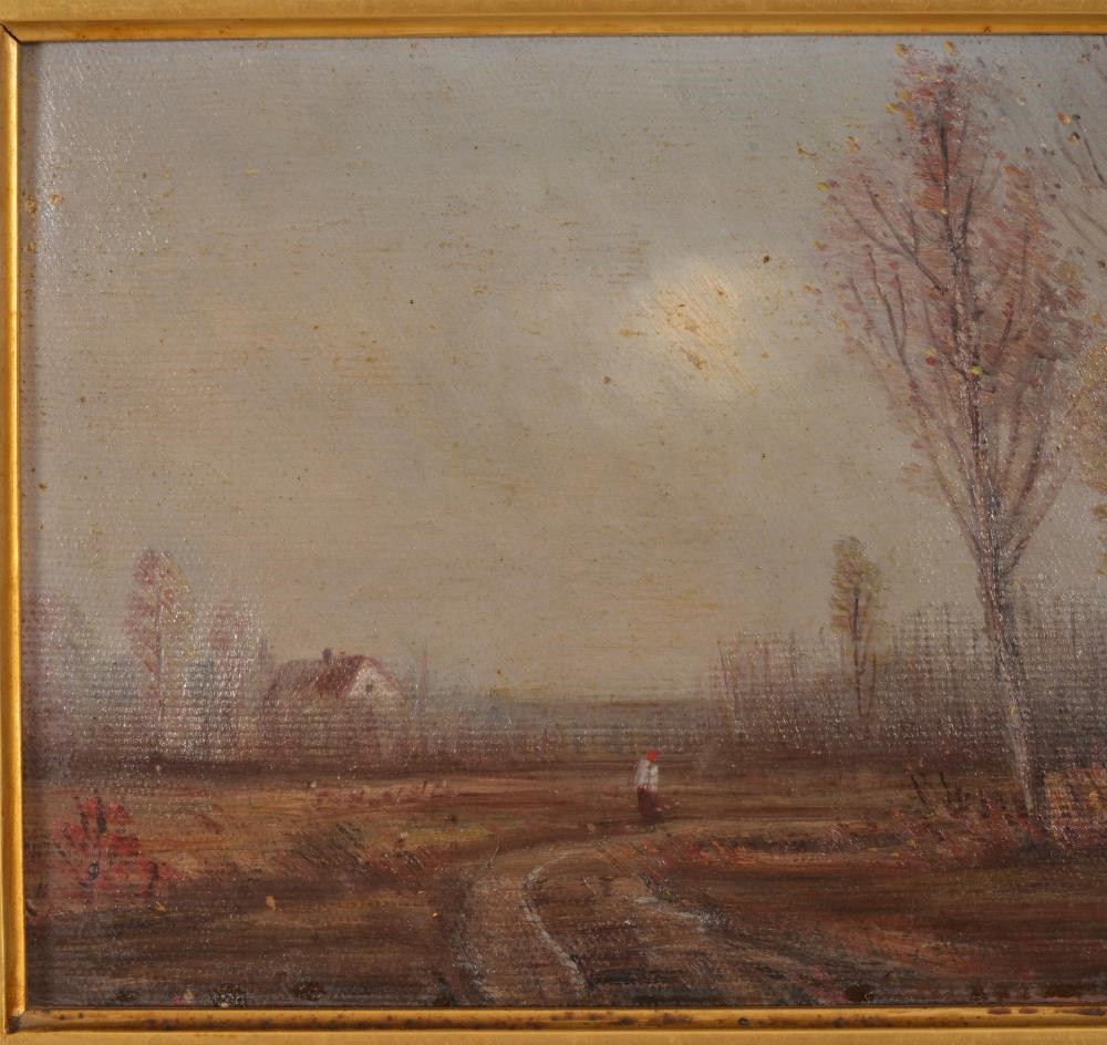 Barbizon School, 19th Century | Landscape with cottage and figure on a ...