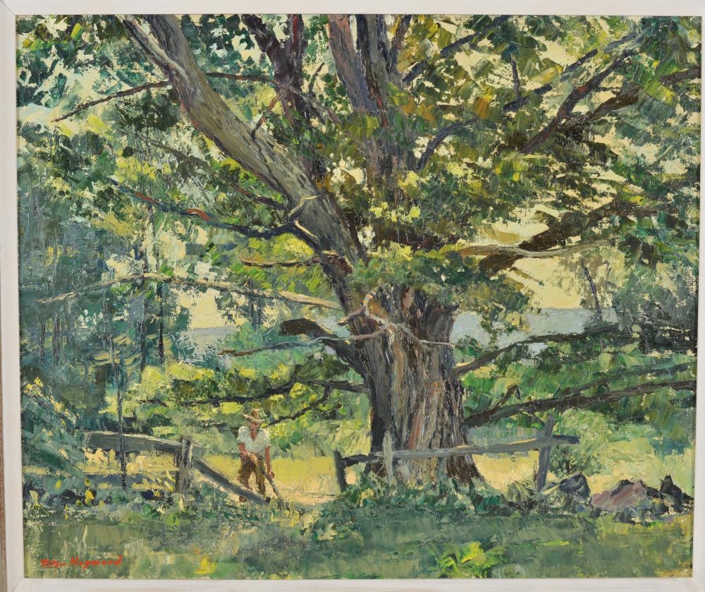 Peter Hayward | Country landscape with figure by tree (20th Century ...
