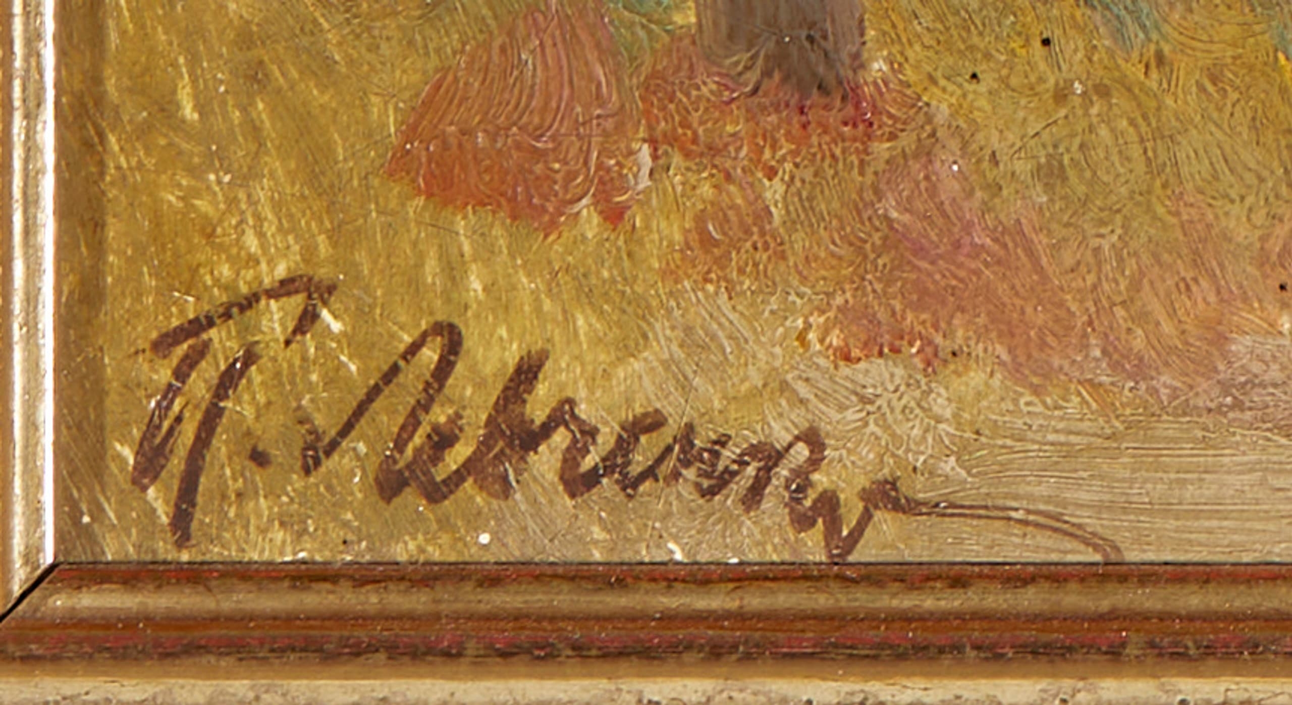 Petro Oleksiiovych‏ Levchenko | Lady and a red house surrounded by an ...