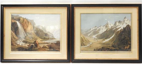 Jean-Antoine Linck | Vue de la Cascade de Pissevache and Vue de la ...