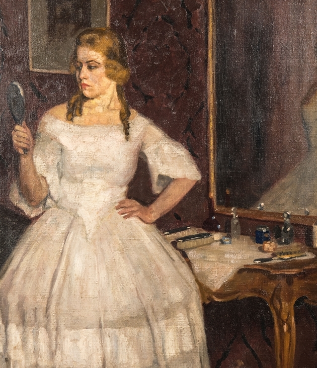 Wilhelm Wiegmann | Junge Frau im Ballkleid | MutualArt