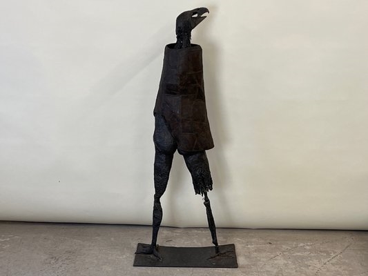 César Baldaccini | Brutalist Iron Sculpture of a Robed Bird | MutualArt