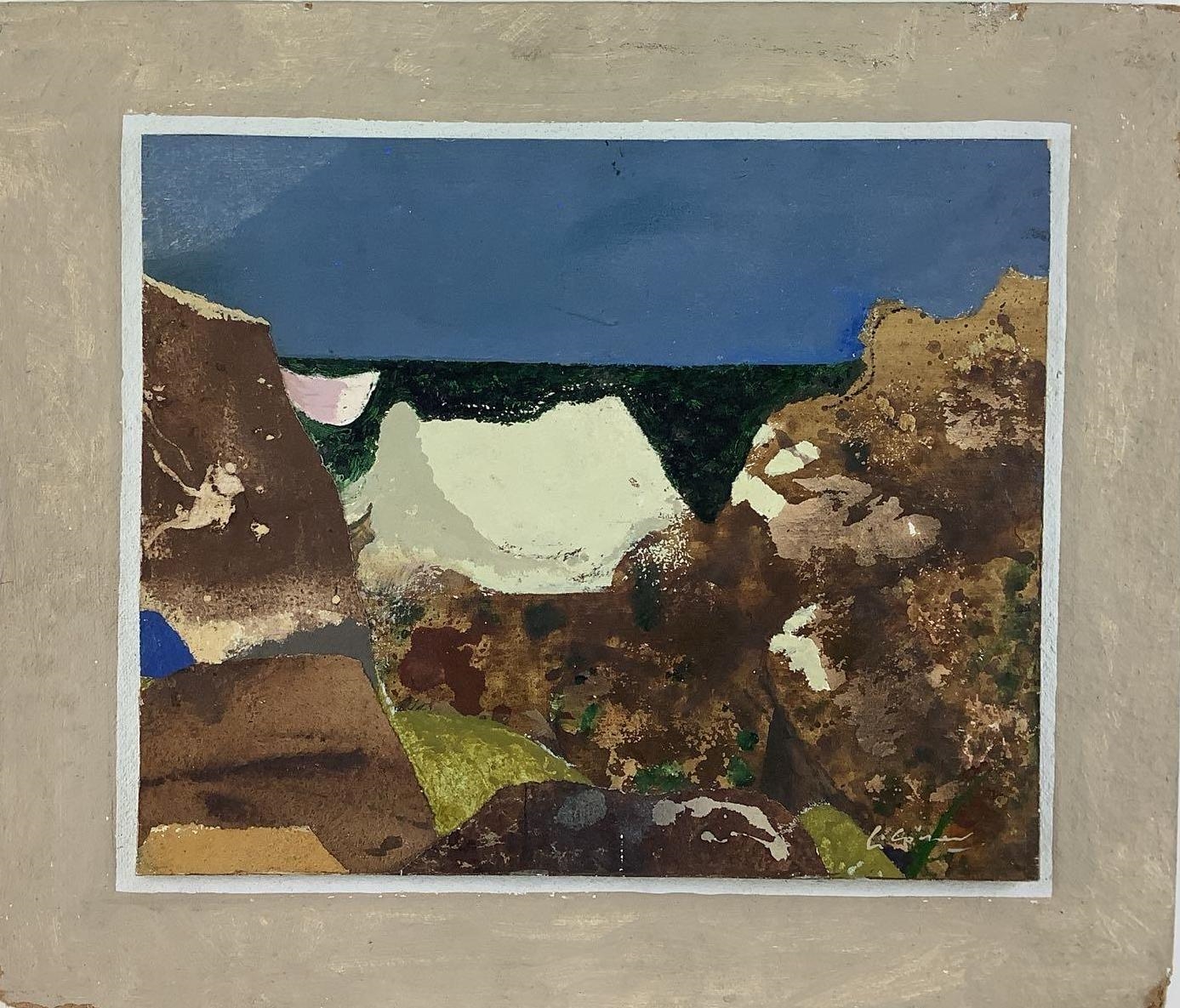 Charles Toucey Coiner | Modernist landscape with painted mat | MutualArt