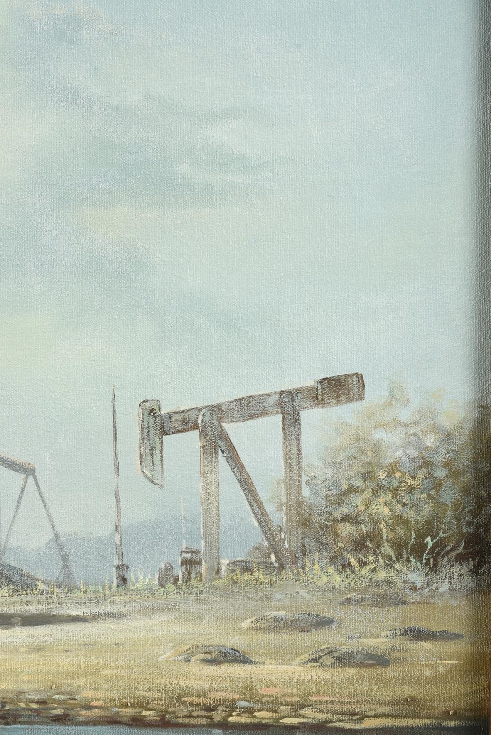 R. C. Purcel | Cowboy on Horseback with Oil Derrick (20th Century ...