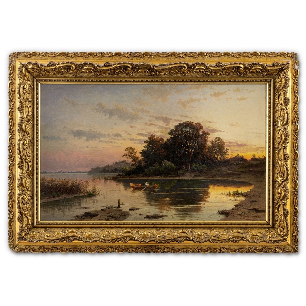 Carl Gustav Rodde | View of the Lago di Nemi near Rome (1883) | MutualArt