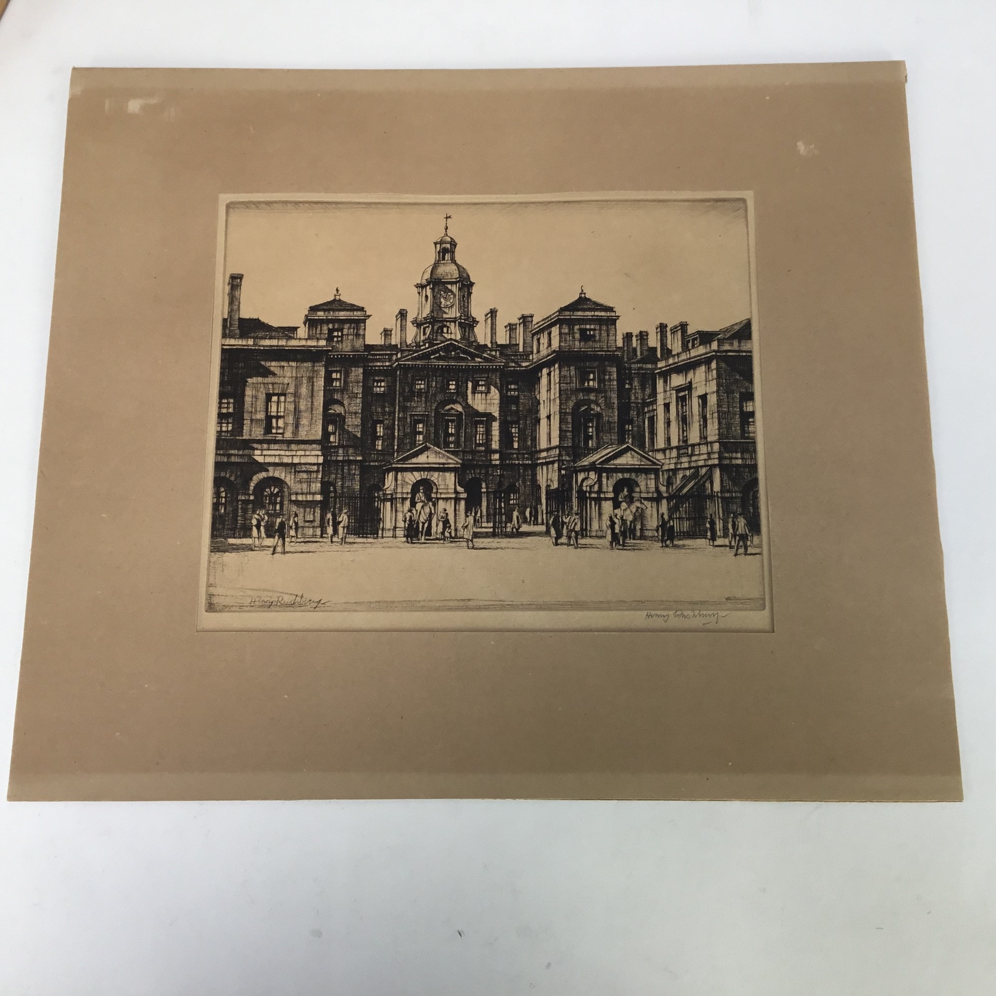 Henry George Rushbury | etching of horseguards | MutualArt