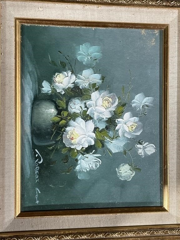 Robert Bruce Cox | G) Robert Cox Floral Oil Painting on Canvas 15 | MutualArt