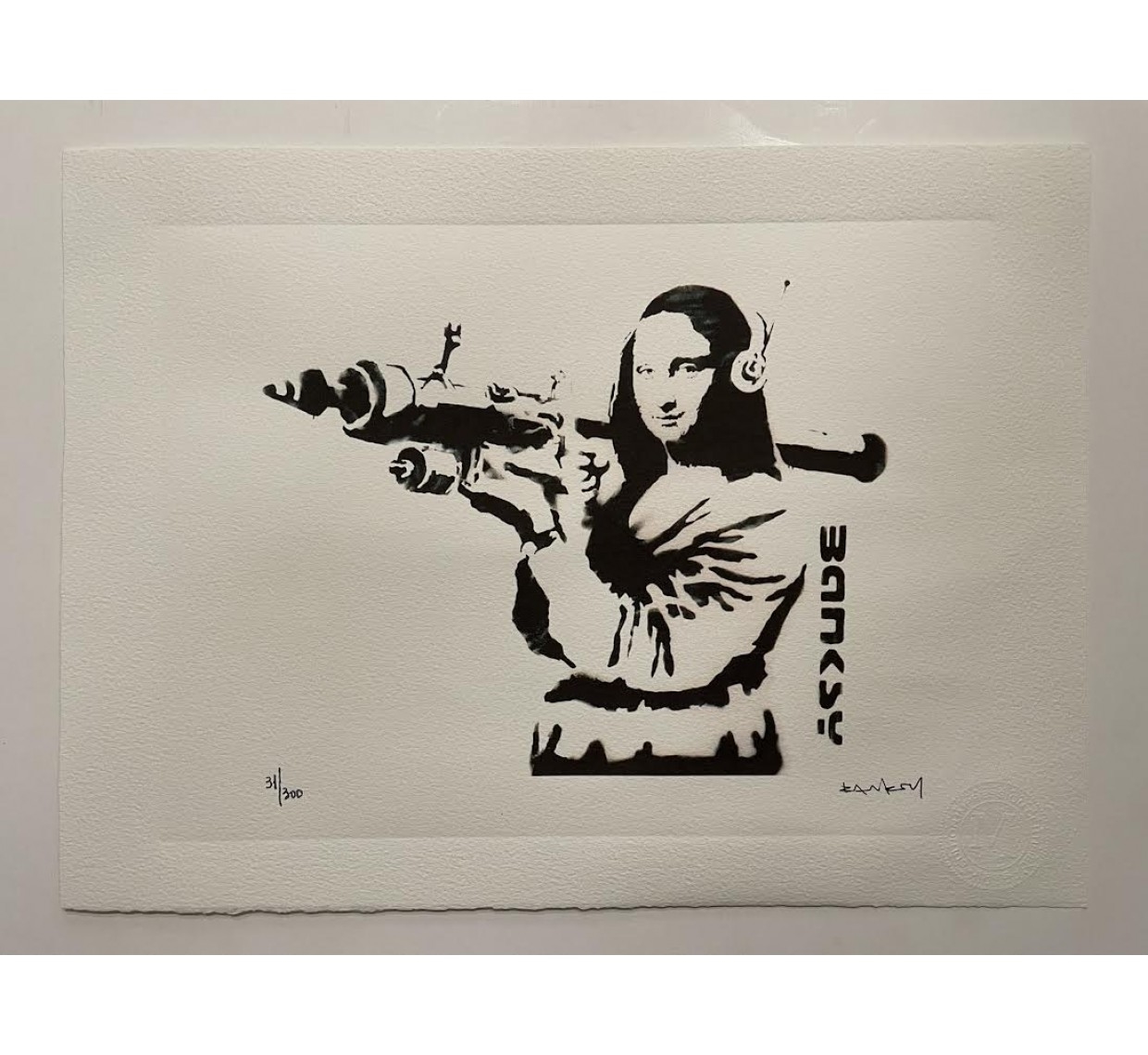 Banksy | MONA LISA WITH ROCKET LAUNCHER | MutualArt