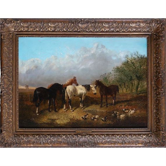 John Frederick Herring Jr. | Caballos en el arroyo (1815) | MutualArt