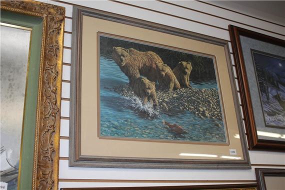 Robert Copple | GRIZZLY BEARS AND SALMON | MutualArt