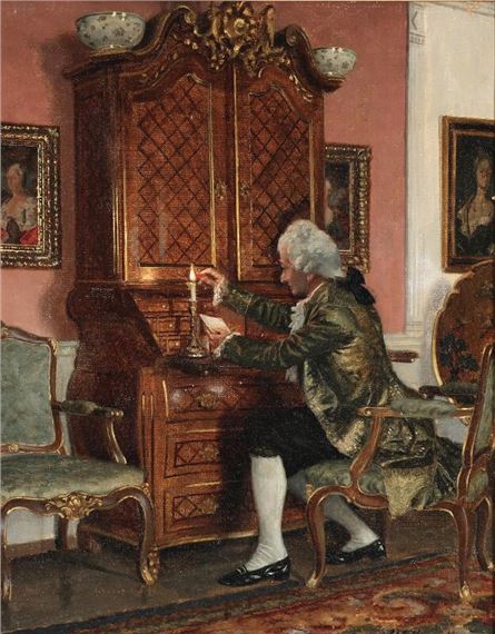 Adolf Heinrich Claus Hansen | A noble man sitting at a writing desk ...