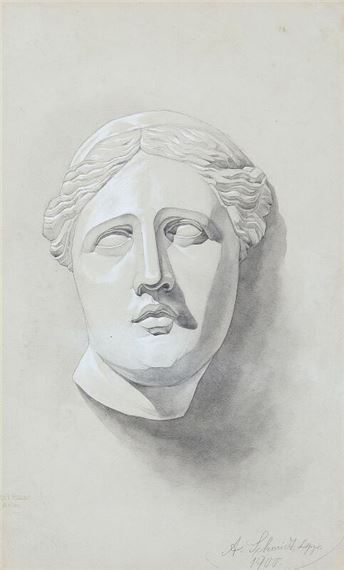 A. Schmidt | Academy drawing after a bust of classic bust (Circa 1900 ...