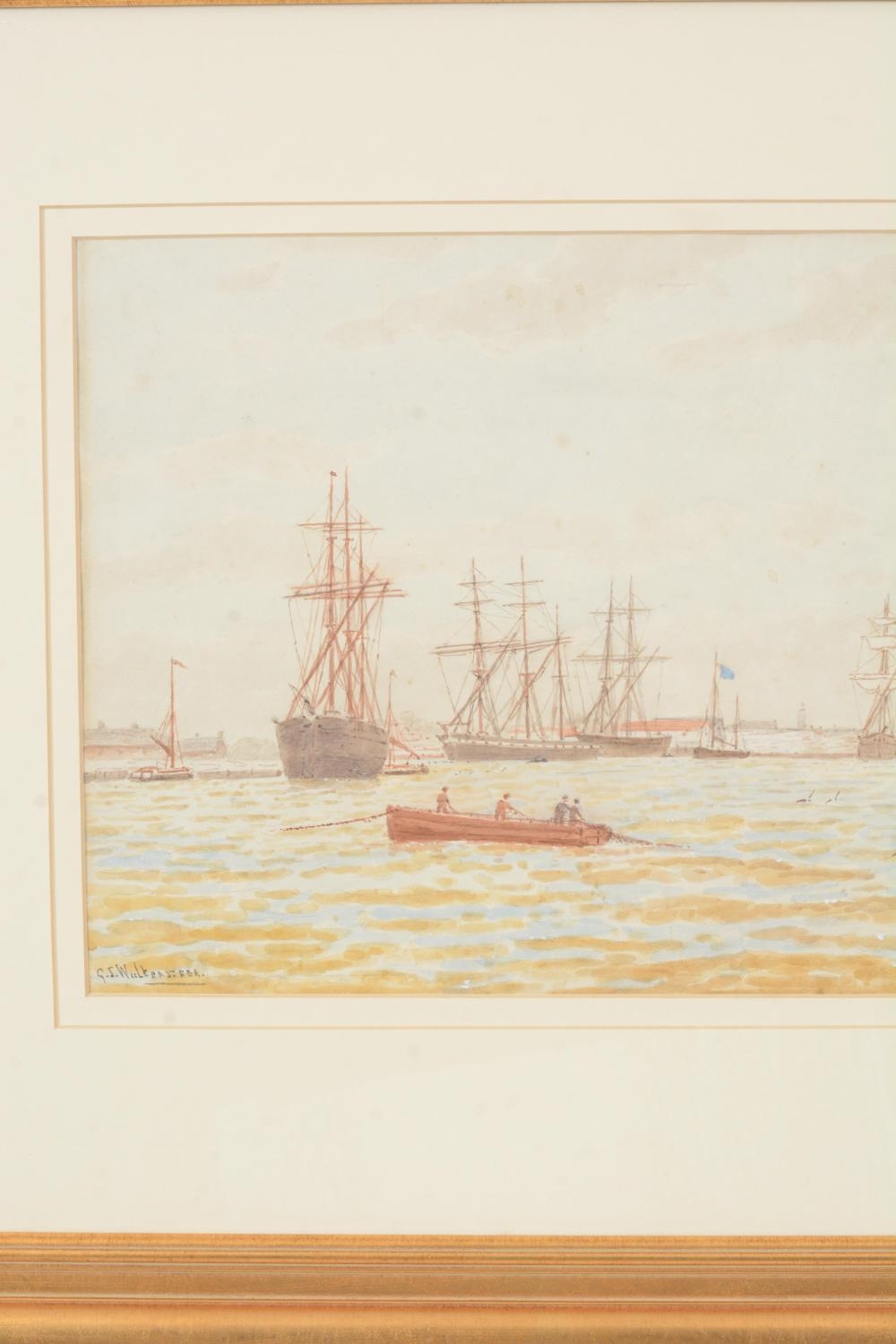 George Stanfield Walters | extensive harbor view with ships | MutualArt