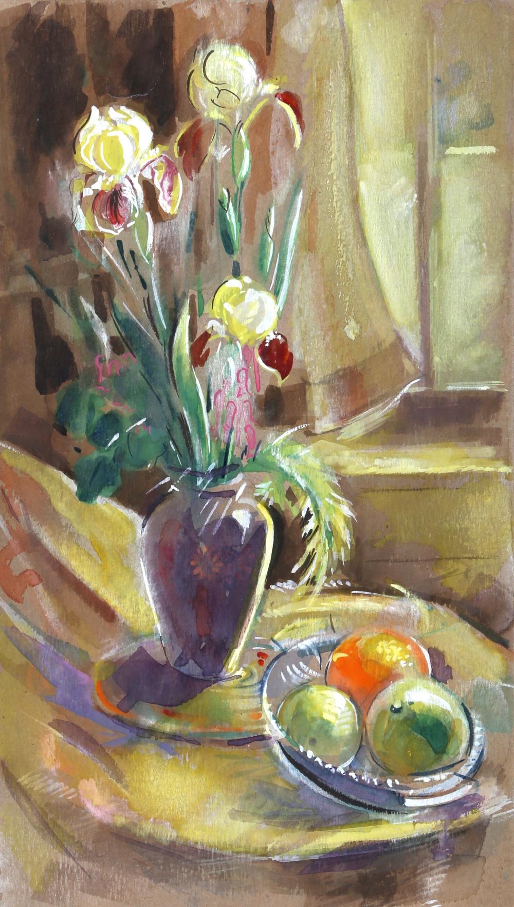 Charles Blaze Vukovich | YELLOW IRIS AND FRUIT (Circa 1980) | MutualArt