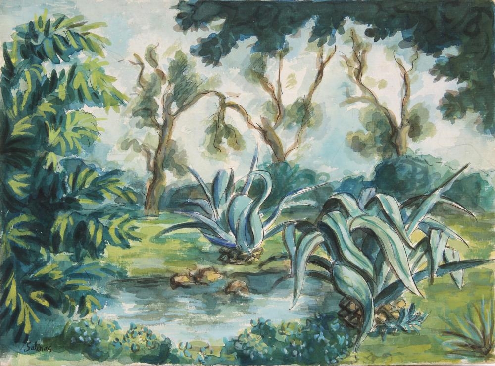 Laurent Marcel Salinas | A QUIET POND (Circa 1950) | MutualArt