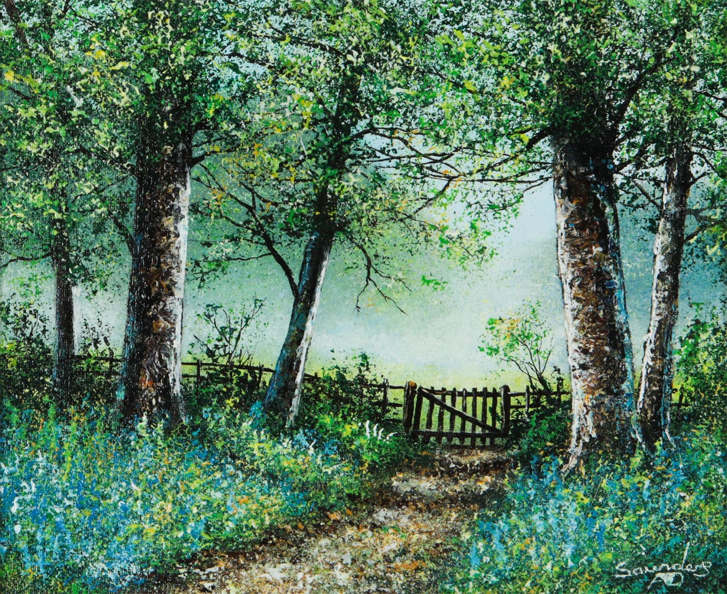 Andy Saunders | SPRING MORNING MIST & BLUEBELLS | MutualArt