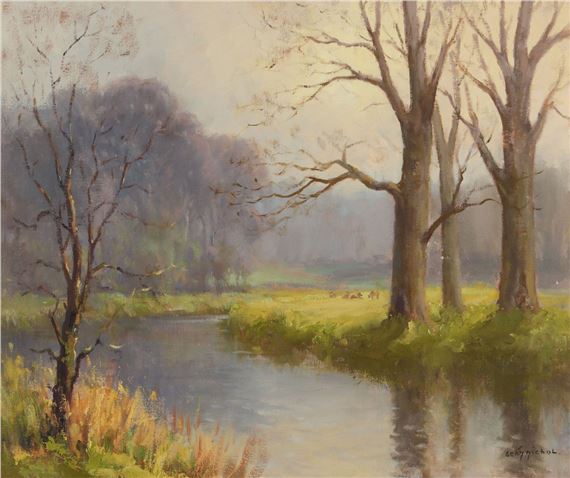 Sean Nichol | CATTLE BY THE RIVER LAGAN | MutualArt