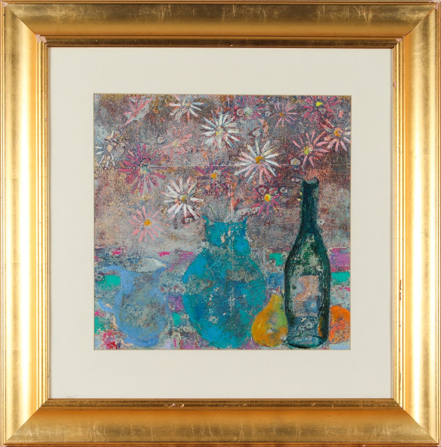 David Gordon Hughes | STILL LIFE BOTTLE & DAISIES | MutualArt