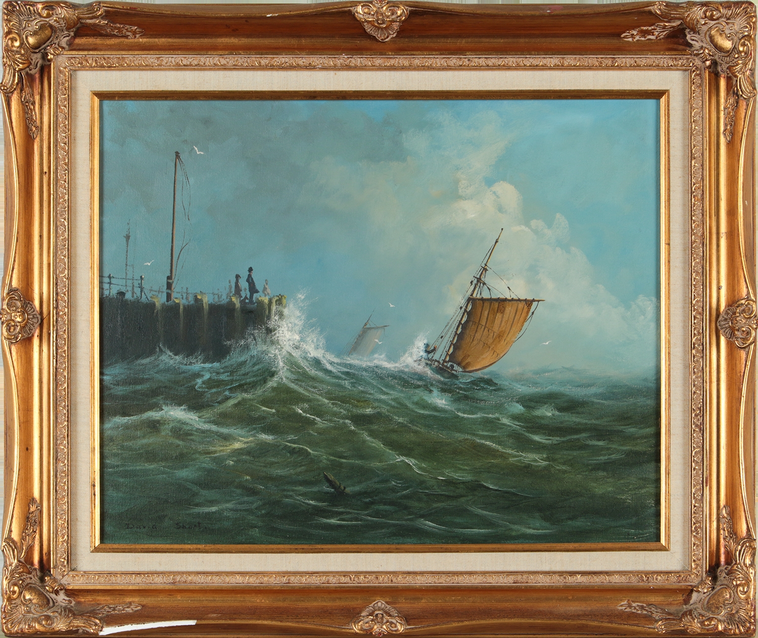David Short | ROUGH SEAS BY THE HARBOUR | MutualArt