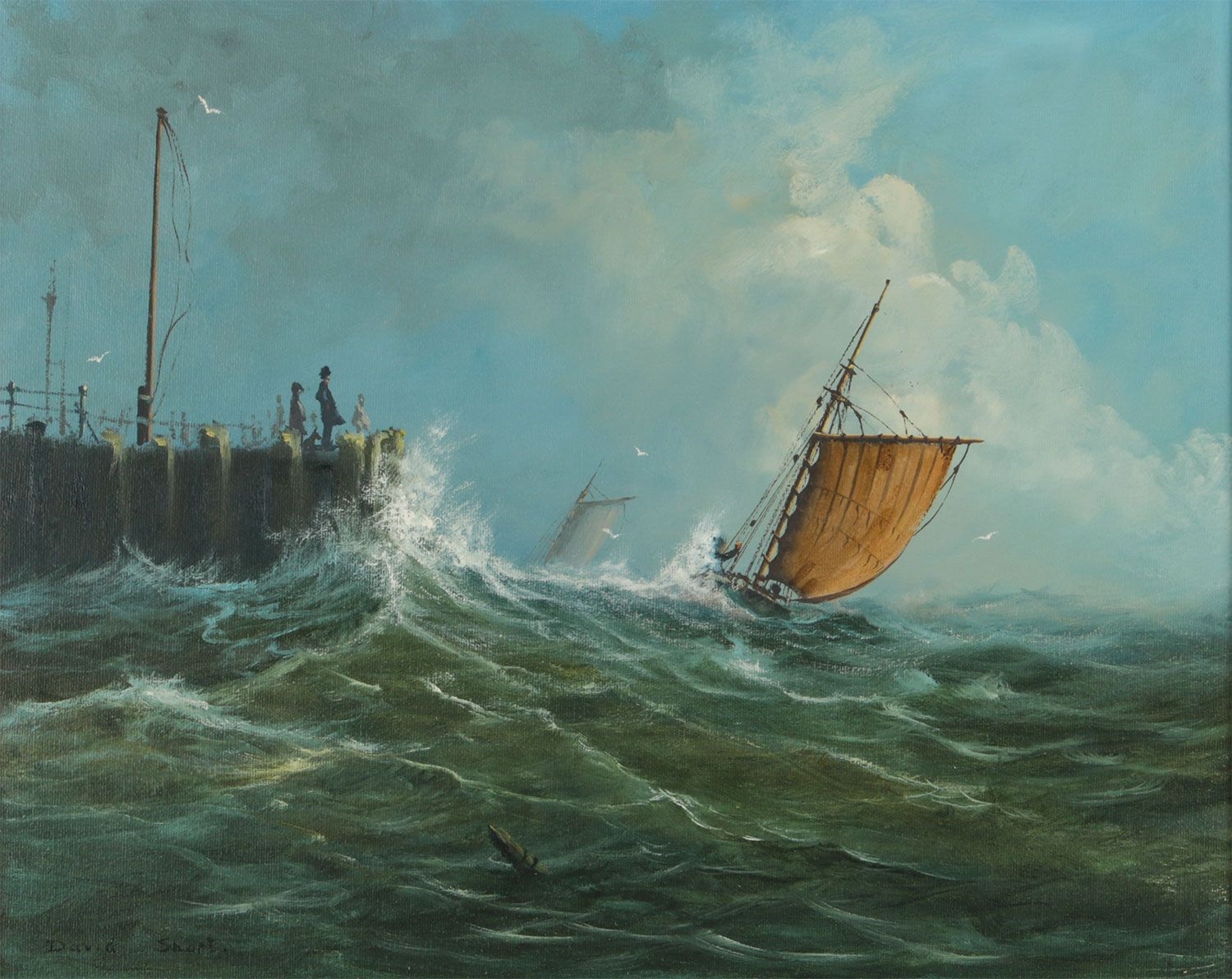 David Short | ROUGH SEAS BY THE HARBOUR | MutualArt