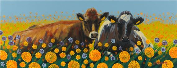 Ronald Keefer | COWS RESTING | MutualArt