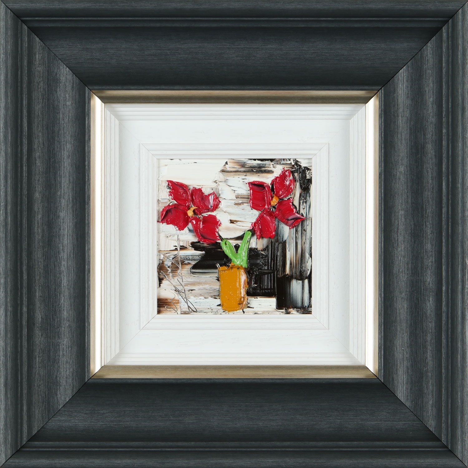 Colin Flack | RED FLOWERS IN A YELLOW VASE | MutualArt