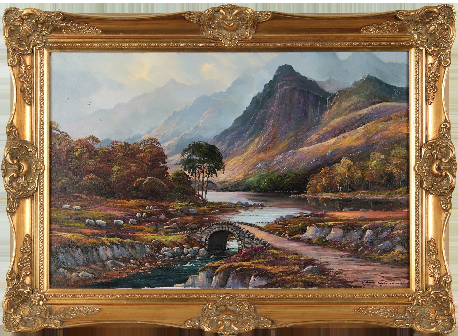 William Yeaman | SHEEP GRAZING BY THE STONE BRIDGE | MutualArt